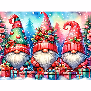 Diamond Art Kits for Adults Gnomes Diamond Painting Christmas Kits for Adults Beginners Round 5D Paint by Diamonds Gem Dots Art Gnomes Painting Crafts Kits Home Decor Gifts 12x16in (Christmas Gnomes)