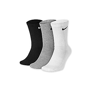 Nike Unisex Everyday Lightweight Crew Training Socks (3 Pair) (Multi-Color, L)