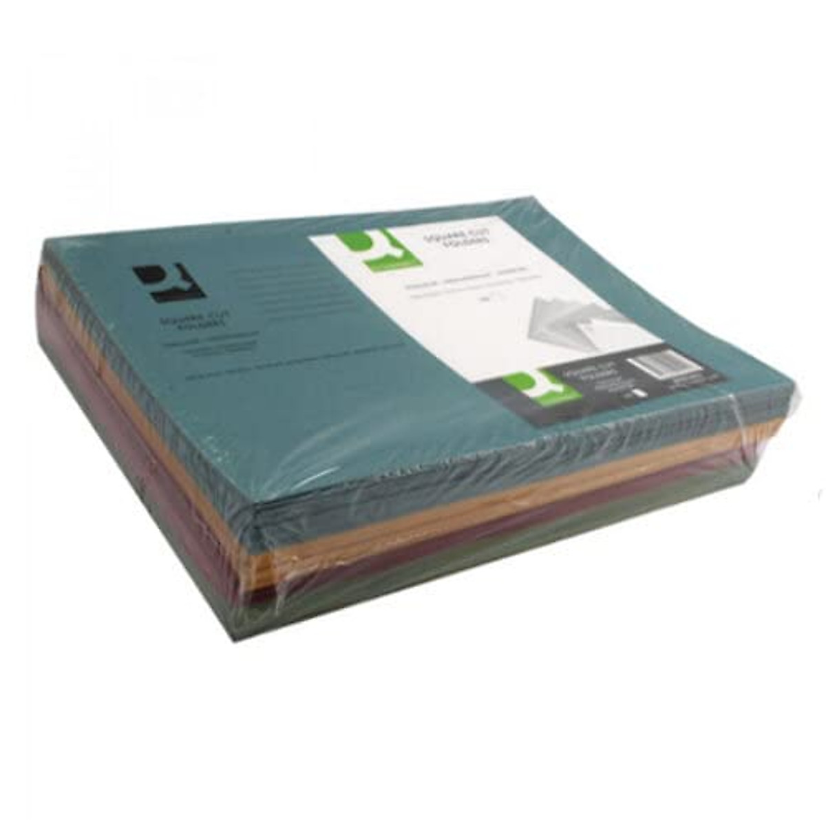 Q Connect 180gsm Light Weight Foolscap Square Cut Folder - Blue