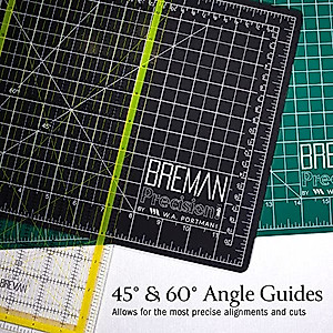 WA Portman Self Healing Cutting Mat and Rotary Cutter Set - 9x12 Inch Rotary Cutter Mat - 45mm Rotary Cutter and Mat - 5 Extra Rotary Fabric Cutter Blades - Ideal Sewing Mat Set for Craft Supplies