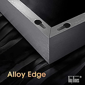 TinyTimes 71"×30" Full Length Mirror, Floor Mirror with Stand, Full Body Tall Mirror, Freestanding or Wall-Mounted, Brushed Thin Frame, for Bedroom, Liveing Room - Black