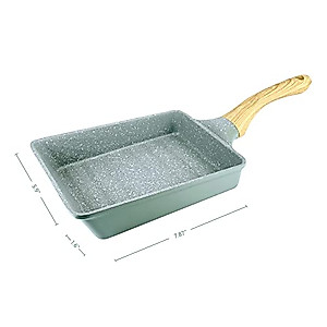 LIANGCHUANG Omelette Pan Nonstick Tamagoyaki Egg Pan , Retangle Frying Pan with Non-Stick Coating for Sandwich , Pancake , 8in L X 6in D X1.6in H YL2002 Rectangle frying pan