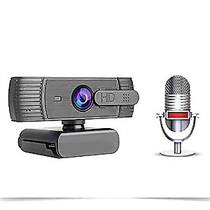 1080p Full HD Webcam with Stereo Microphone Widescreen for Video Calling and Recording Flexible Rotatable Clip for Laptops Desktop and Gaming Black Suitable for Home Computer eq