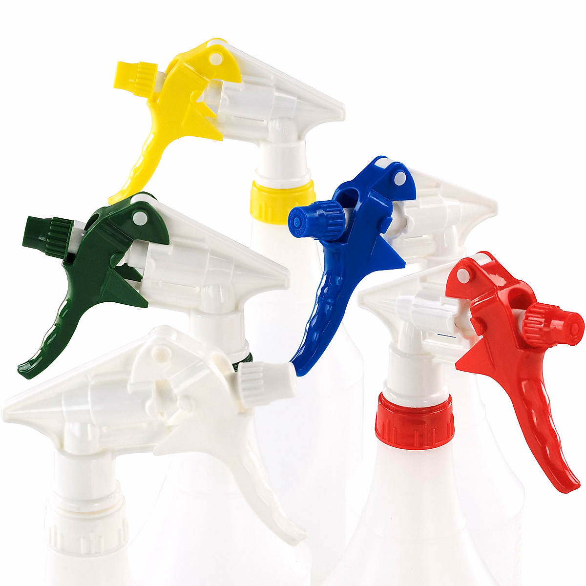 Leak-Free No-Clog Chemical Resistant Spray Head 5 Pk. Bottles NOT Included. Pro-Grade Trigger and Nozzle for Auto/Car Detailing, Window Cleaning and Janitorial Supply. Sprayer Fits 24oz Bottle