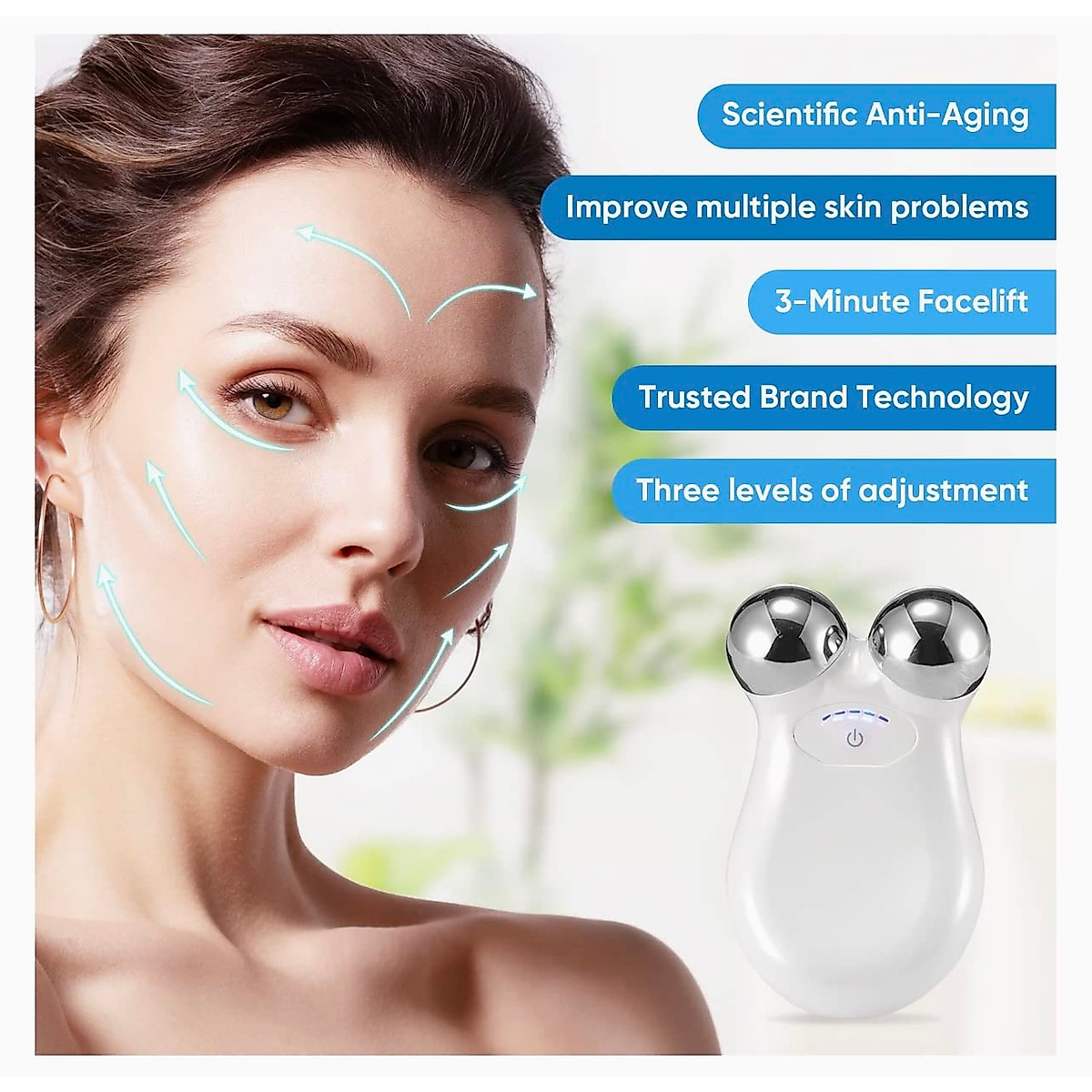 Microcurrent Facial Device-5 Minute face Lift- Microcurrent Facial Toning -Anti-Wrinkle Skin Care Tool for Rejuvenation- Age Spot and Fine Line Reducer face Contour Toner-Microcurrent Toning