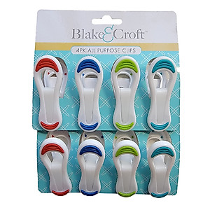 Blake & Croft 8 Pc Colorful Bag Clips, Food Clips, Chip Clips for Food Storage with Seal Grip for Snack Bags and Food Bags