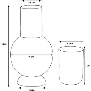 Carafe Pure Copper Bedside For Ayurveda Health Benefits, Capacity - 1000 Ml. (33.8 US Fluid Ounce).