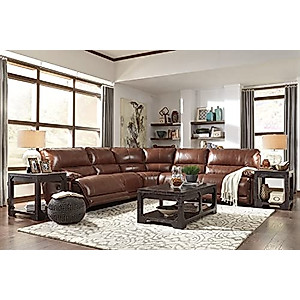 Signature Design by Ashley Rogness Rustic Rectangular Lift Top Coffee Table, Distressed Dark Brown