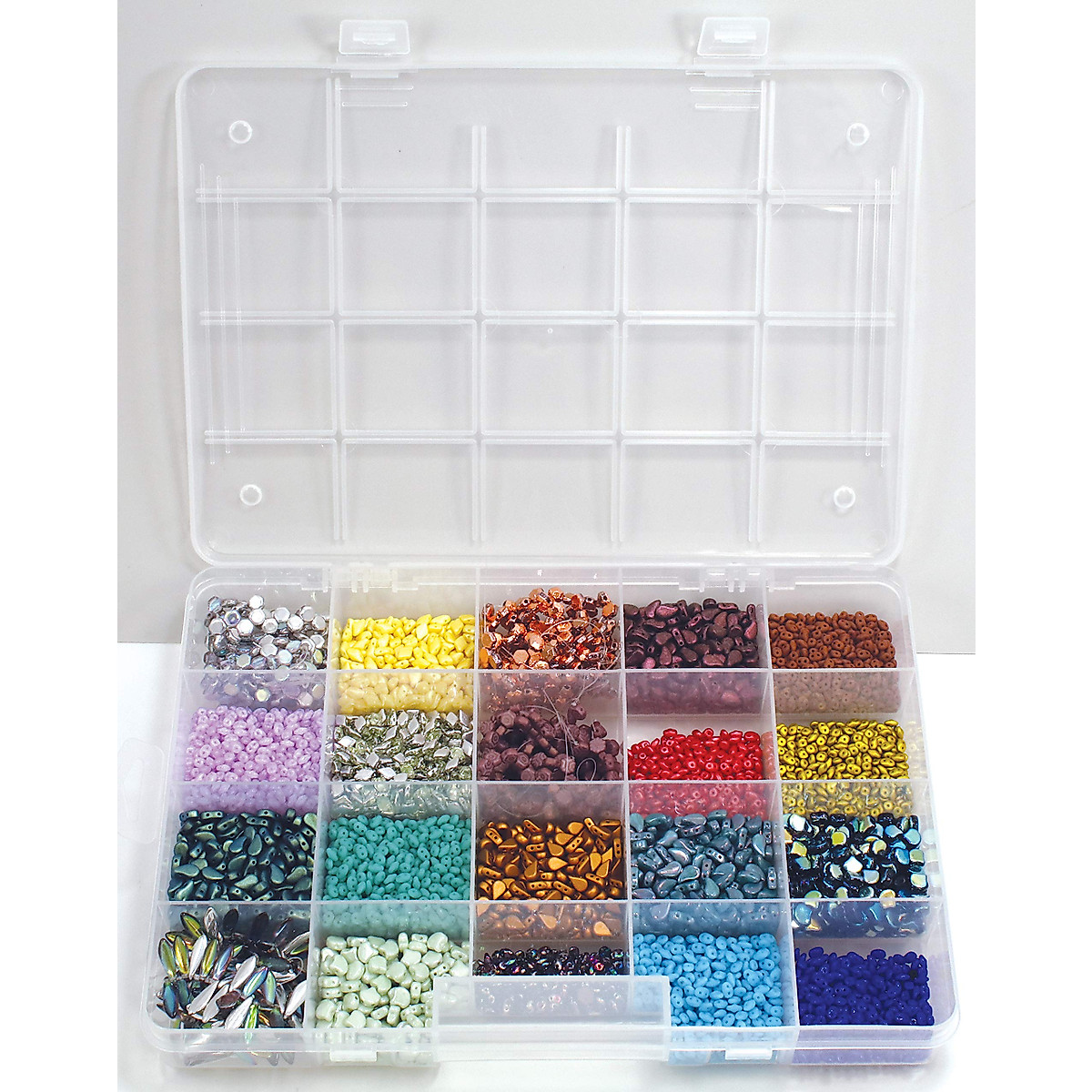 The Beadsmith Keeper Box - Medium Size - 10-3/4 x 7-1/2 inches, Storage Organizer with 20 compartments, Art Supply Organizers for Craft, Jewelry, Nail Art and More
