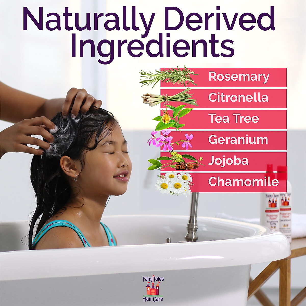 Fairy Tales Rosemary Repel Shampoo, 12 fl oz. and Conditioner, 8 fl oz. Duo Kids Like the Smell, Lice Do Not