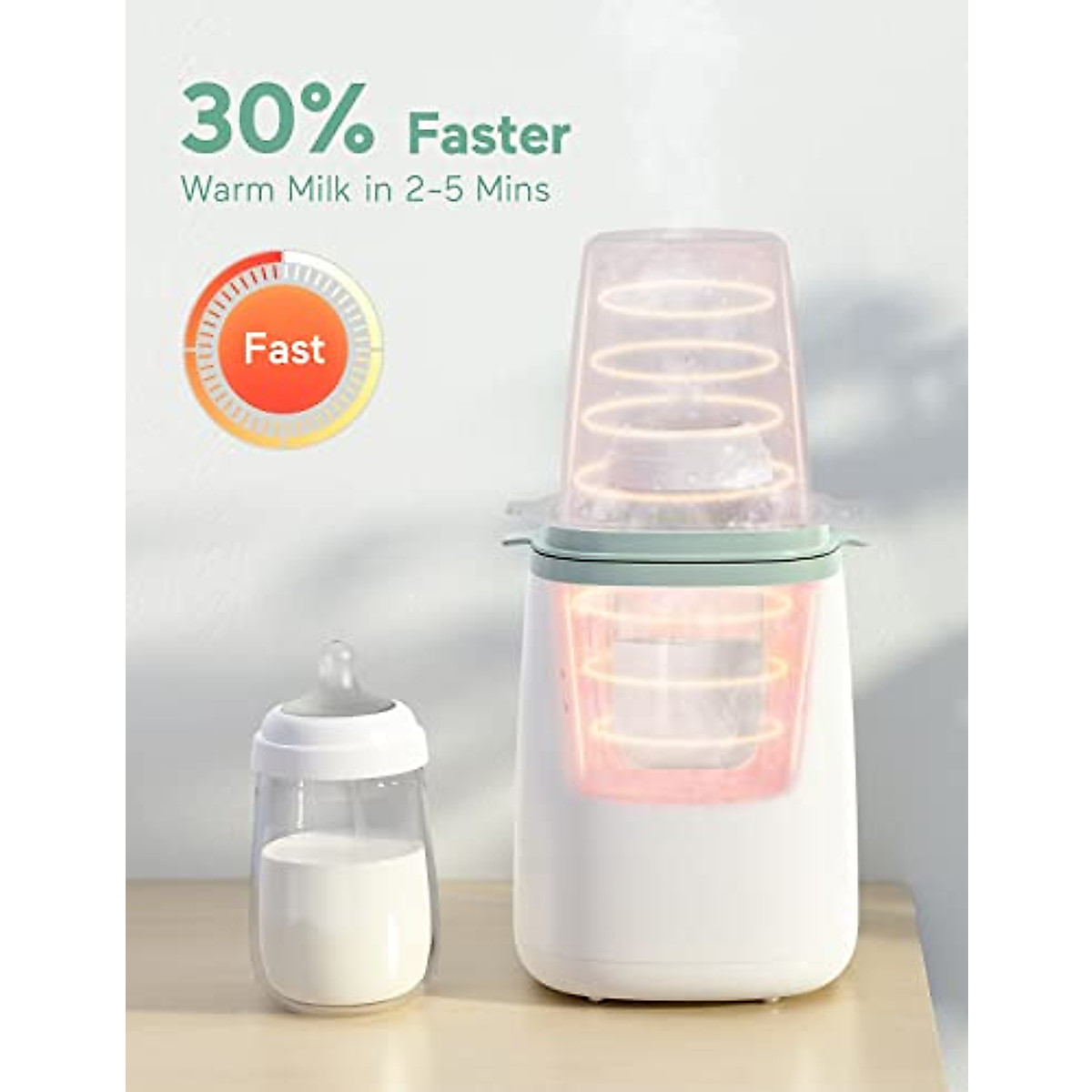 Momcozy Smart Baby Bottle Warmer, Fast Baby Milk Warmer with Accurate Temperature Control and Automatic Shut-Off, Multifunctional Bottle Warmers for Breastmilk or Formula