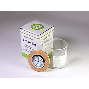 STASHLOGIX Bamboo SmartJar Dispensary Packaging - Airtight Odor Proof Container with Humidity Sensor (Small)