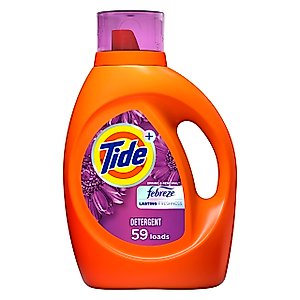 Tide Plus Febreze Freshness Spring & Renewal HE Turbo Clean Liquid Laundry Detergent, 92 fl oz, 59 Loads
