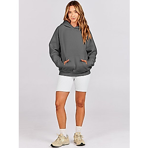 ANRABESS Women Oversized Hoodies Sweatshirt Long Sleeve Fleece Pullover Top 2024 Fall Trendy Outfits Teen Girl Preppy Clothes Grey Small