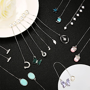 12 Pairs Threader Earrings Set Lightweight Wave Threader Dangle Drop Earrings Long Chain Earrings for Women Girls (Silver)