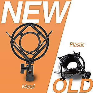 Boseen Universal Microphone Shock Mount, Mic Clip Holder Mount for Diameter 47mm-53mm Mic Anti Vibration Adjustable High Isolation Shock Mount