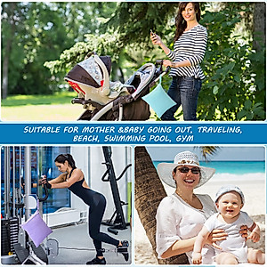 Shappy 4 Pcs Wet Dry Bag for Baby Cloth Diapers Waterproof Wet Bag Washable Travel Reusable with 2 Pocket for Travel Beach Pool(Blue, Purple, Pink, Orange)