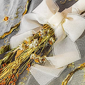Chiffon Silk-Like Ribbons, 6-Yard Rolls for Weddings, Decorations and Gift Wrapping (Cream, 1.5 Inches Wide, 6 Rolls)