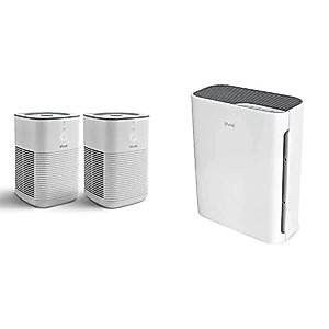 LEVOIT Air Purifier, 2 Pack, White & Air Purifiers for Home Large Room, H13 True HEPA Filter Cleaner with Washable Filter, Vital 100, White