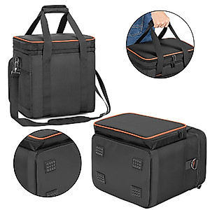 Trunab Double-Layer Carrying Case Compatible with Jackery Portable Power Station Explorer 1000, Battery Case with Waterproof Bottom and Upper Compartment for Charging Accessories