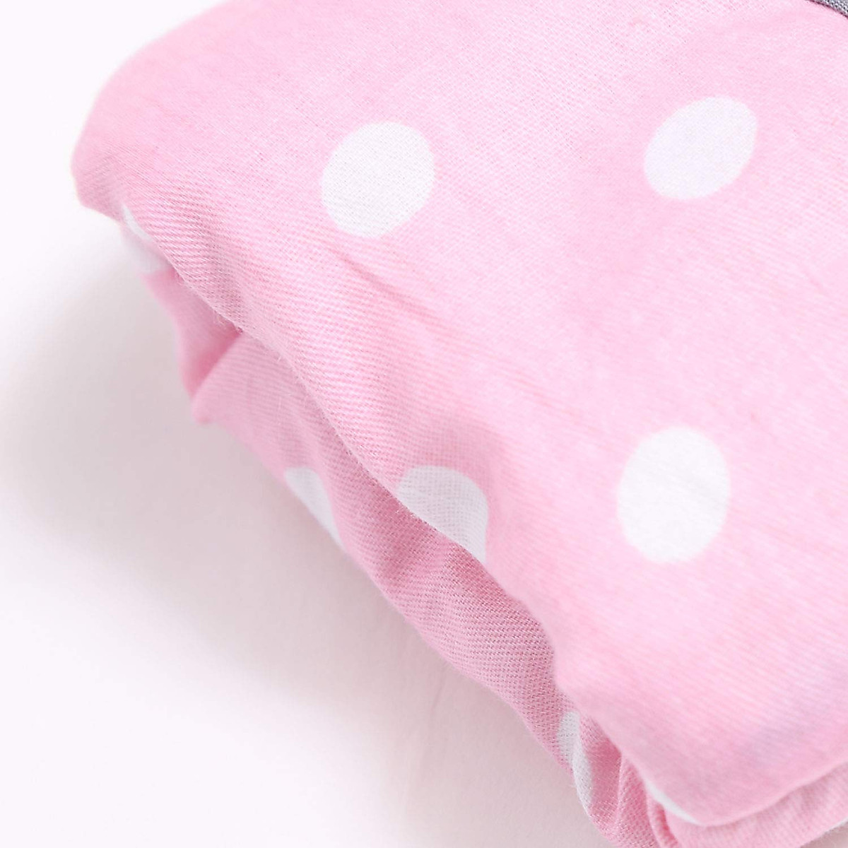 NEOVIVA Kitchen Oven Mitts for Kids, Heat Resistant Cotton Oven Gloves Set of 2 for Cooking Baking, Kitchen Gloves for Farmhouse Restaurant, Polka Dots Pink