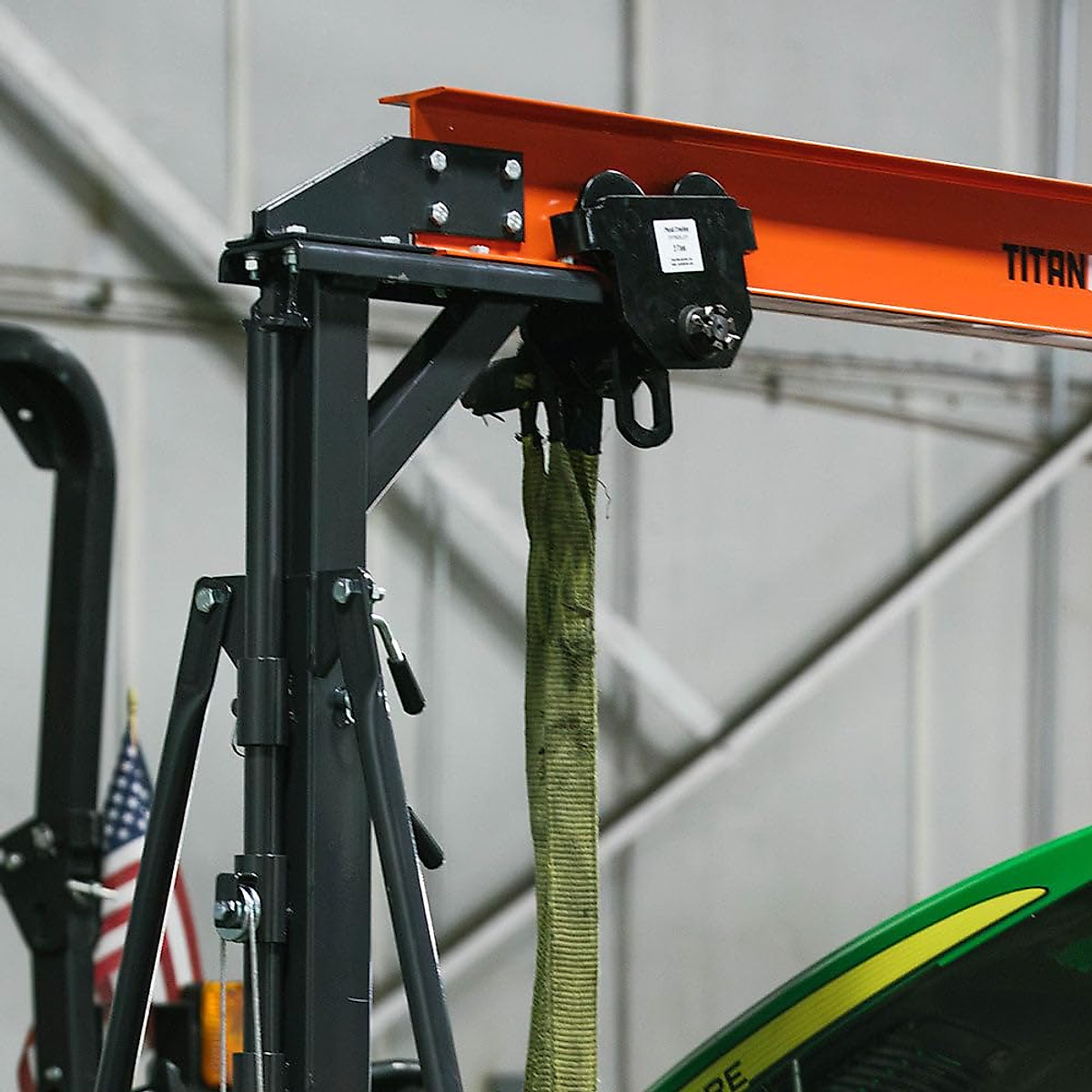 Titan Attachments Telescoping Gantry Crane, 2 Ton Capacity, Shop Lift Hoist Rated 2,000 LB, Portable Design with Locking Wheels, Adjustable Height up to 12 FT, Durable Steel Construction, Frame Only