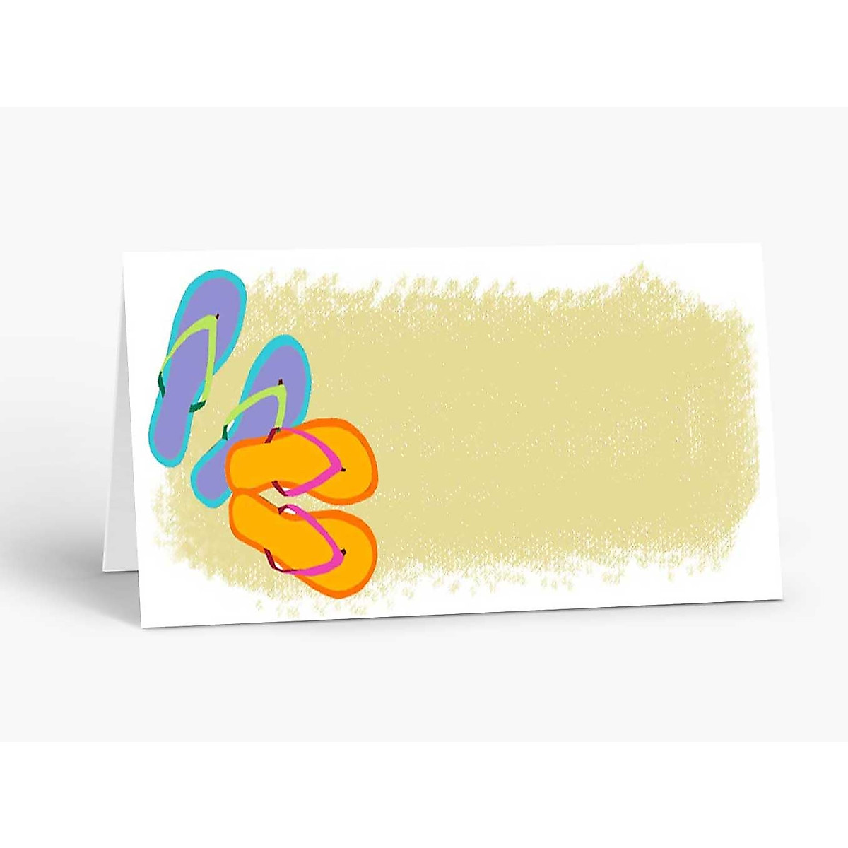 Stonehouse Collection | Flip Flops at the Beach Table Tent Place Card | Oceanside Name Card Holder | Great for Seaside Wedding Party Dinner Event | 25 Count (Flipflops at the Beach)