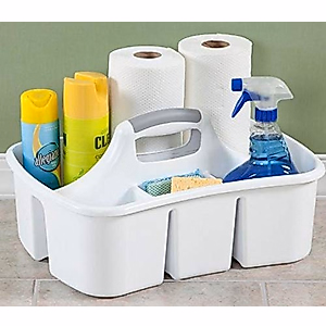 Sterilite 15888006 4 Compartment White Divided Ultra Caddy