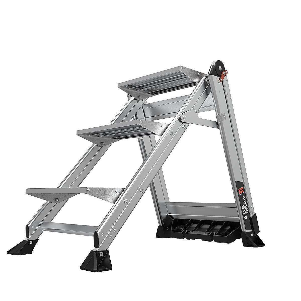 Little Giant Ladder Systems, Jumbo Step, 3-Step, 2 Foot, Step Stool, Aluminum, Type 1AA, 375 lbs Weight Rating, (11903), Gray