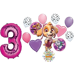 Anagram Paw Girl Pups on Patrol Skye 3rd Birthday Party Supplies Balloon Bouquet Decorations