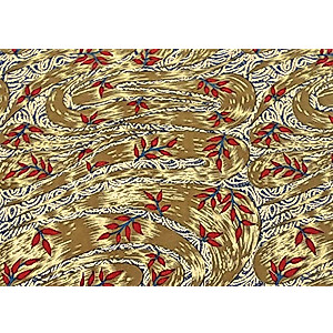 Peegli Indian Women's Crepe Silk Abstract Saree Vintage Green Sari Textile DIY 5 Yards Fabric