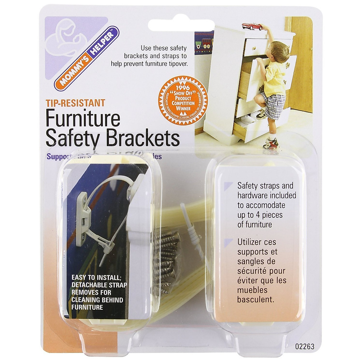 Mommy's Helper - Tip Resistant Furniture Safety Brackets, (2 Pack)