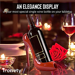 Trovety Shoe Wine Rack Holder - Bottle Keeper with High-Heel Design - Display & Storage Accessories - Table Centerpiece & Home Decorations for Kitchen, Restaurant, Bar, Hotel (Red)