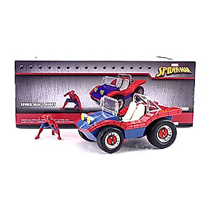 Marvel Spider-Man 1:24 Buggy Die-cast Car & 2.75" Figure, Toys for Kids and Adults