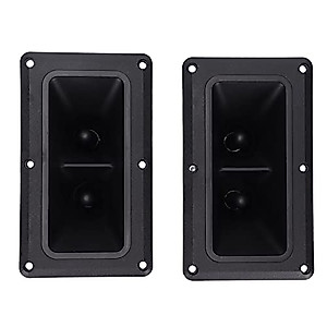 ASHATA 2PCs Wide Dispersion Horn Tweeter Wide Dispersion Horn Audio Accessories, Piezo Horn Tweeters 75/150W Dual Drive Ceramic High Sensitivity Piezoelectric Speaker
