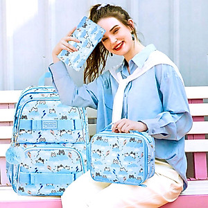 KLFVB Laptop Backpack for Women, Travel College School Bookbag, 17 Inch Cute Business Computer Waterproof Anti Theft Backpacks for Teenagers Girls - Purple