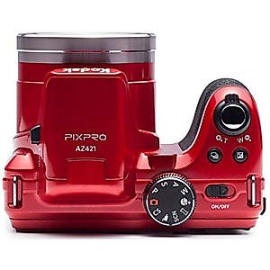 KODAK PIXPRO AZ421 Astro Zoom 16MP Digital Camera with 42x Optical Zoom (Red) Bundle with 32GB SD Memory Card and Accessory Bundle (3 Items)