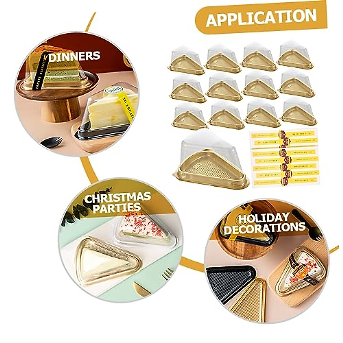 Abaodam 100 Sets Triangular Cake Box Triangle Containers with Lids Cake Tray Transparent Cake Holder Slice Cheesecake Containers Plastic Containers Sandwich Case Mini Pet Pastry Box