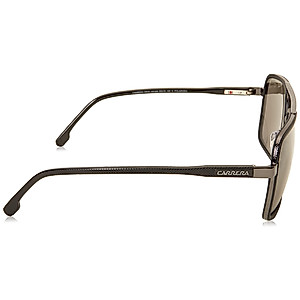 Carrera Men's 256/S Rectangular Sunglasses, Black/Polarized Gray, 58mm, 18mm
