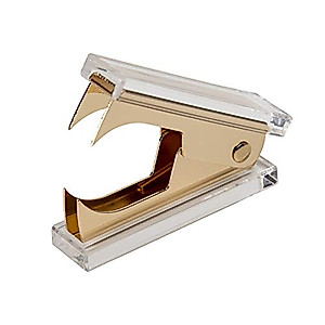 EXPUTRAN Acrylic & Gold Office Supplies Set, Acrylic Stapler, Tape Dispenser, Staple Remover, Desk Accessory for The Office or Home