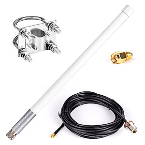 Waterproof 8dBi Lora 915MHz Fiberglass Antenna with 20Ft Low Loss KMR195 Cable for Crypto Helium Hotspot RAK MNTD Nebra Bobcat 300 SenseCAP M1 EasyLinkIn SyncroB.it Hotspot HNT Miner