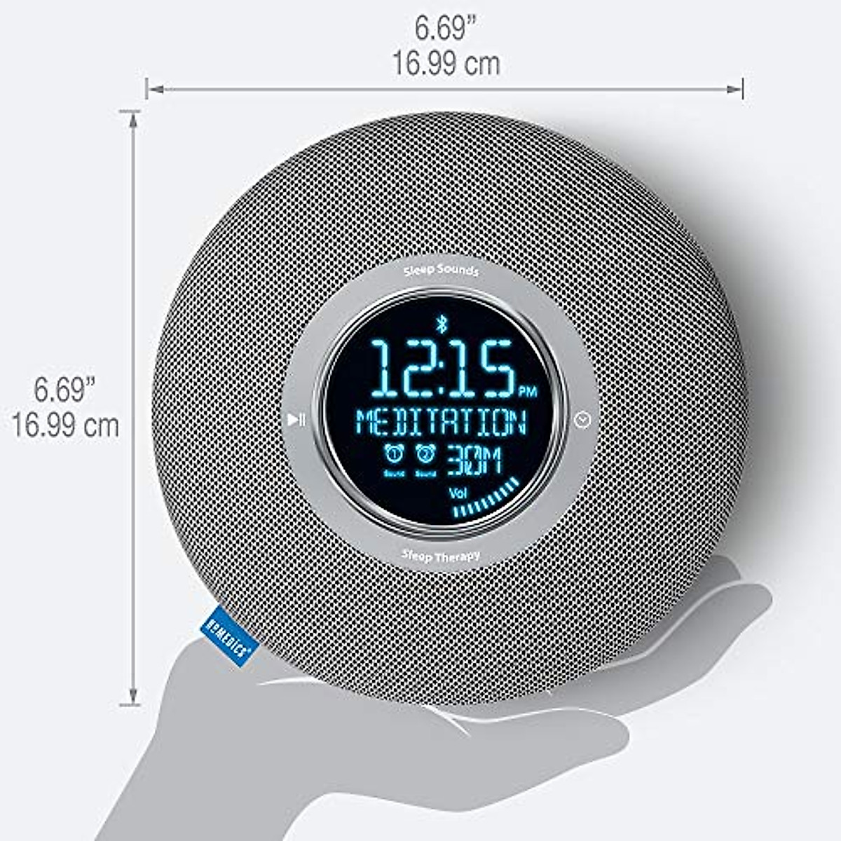 HoMedics® Deep Sleep Revitalize Sleep Sound Alarm Clock 9 Programs, 4 White Noises, 10 Sounds Incl. Nature/Meditation, Volume Control, Auto-Off Timer