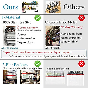 PUSDON Over Sink Dish Drying Rack (34"-45") 3 Tier, 2 Cutlery Holders Adjustable Dish Drainer for Kitchen Storage Countertop Organization, Stainless Steel Space Save Shelf (Sink Size≤44inch, Black)