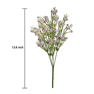 Babys Breath Artificial Flowers Bulk, 13.8 Inch 4 Pack Fake Gypsophila Artificial Flowers, Faux Flowers in Vase for Wedding Home Party Garden DIY Decoration (Purple)