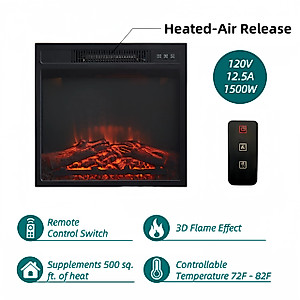 EDYO LIVING Farmhouse Electric Fireplace TV Stand for 60 Inch TV, Barn Door Entertainment Center with Fireplace and Open Storage Shelves for Living Room, Rustic Oak