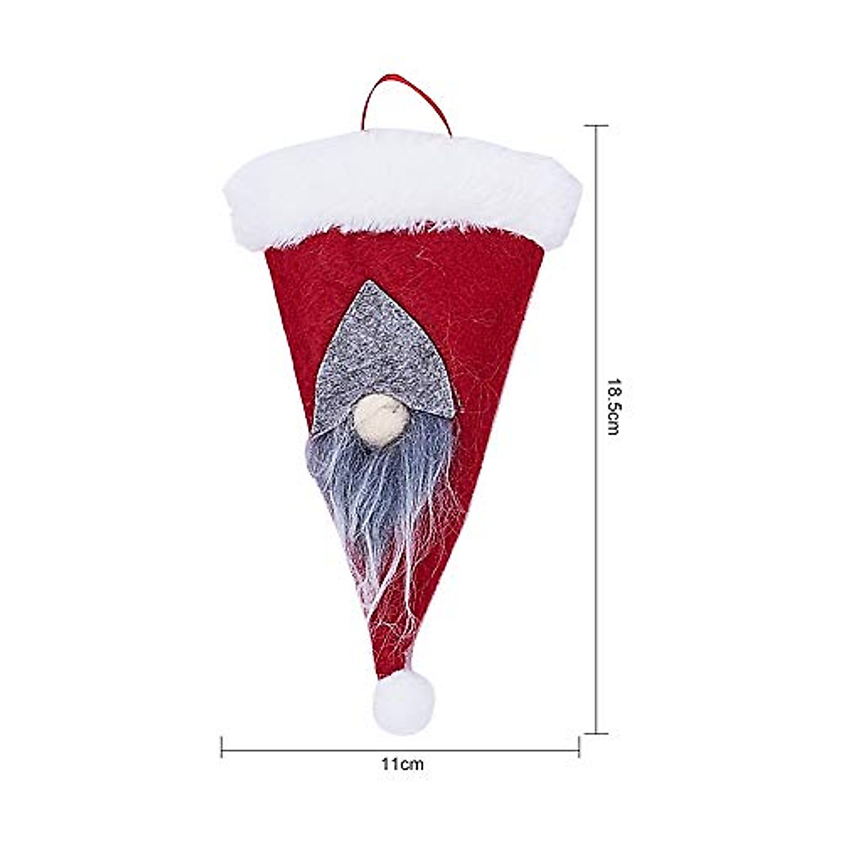 XIMINZ 12Pcs Christmas Santa Hats Silverware Holders, Nordic Santa Gnome Knife and Fork Holder Cover Tableware Bag Cutlery Holder Plush Bag Christmas Party Table Dinner Decor (red+grey)