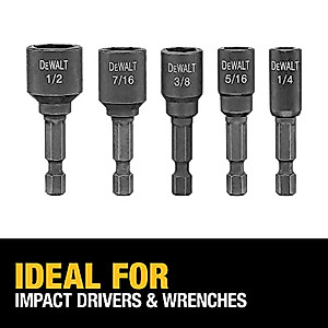 DEWALT Nut Driver Set, Impact Ready, Magnetic, 5-Piece (DW2235IR)