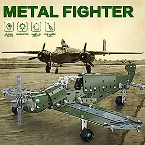 Lucky Doug Building Toys Airplane Model Set -258 Pieces DIY Building Stem Projects Toys for Kids Boys Ages 8-12 and Older,Building Assembly Science Educational Toys Set Gifts for Model Aircraft Fan