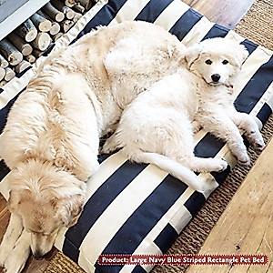 Majestic Pet Vertical Stripe Rectangle Dog Bed, Black, Medium