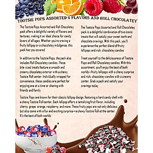 Tootsie Pops Assorted 6 Flavors and Roll Chocolatey - 2 LB, Peanut Free, Gluten Free Original, Allergy Friendly, Chocolate Mini Midgees, Individually Wrapped Party Candy